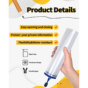 SUNEE 12pcs Mesh Zipper Pouch 11x16, Large Storage Bags for Board Game & Puzzle Organizing, Reusable Plastic Zip Organizer for Travel (A3, 6 Colors)