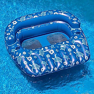 Swimline Tropical Double Lounger Pool Float, Blue, 58"/50"/18"