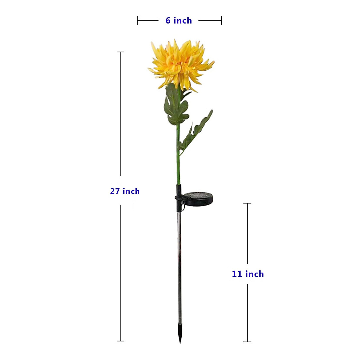 fopfun Yellow Chrysanthemum Solar Lights Outdoor Garden Decorative Flowers Yard Decorations Solar Pathway Lights Solar Powered Garden Yard Ornament Lights for Walkway Sidewalk Driveway