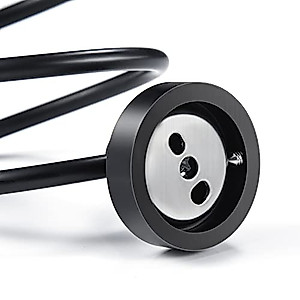 YUET Hair Dryer Holder Hairdryer Station Wall Mounted Stand Hanger Rack Blow Spiral Aluminum Construction Black Painted Shelf Storage for Bathroom Shower Room