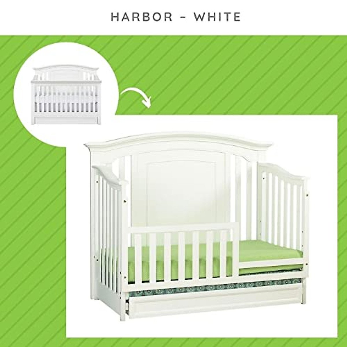 CC KITS Toddler Bed Safety Guard Rail for Baby Cache Cribs (White)
