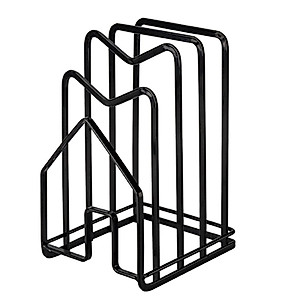 Topyond Cutting Board Rack, Chopping Board Storage Rack Multifunctional Pot Pan Lid Stand Holder,Iron Good Ventilation Kitchen Countertop Organizer(Black)