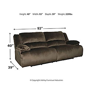 Signature Design by Ashley Contemporary 2 Seat Reclining 1, Power Sofa, Dark Brown
