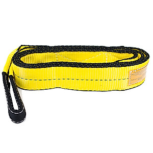 Mytee Products 2 Pack 2" x12' Web Lifting Sling - 6400 LBS WLL Vertical Lift Straps Twisted Eyelets 2-Ply - Choker (5000# WLL) & Basket (12,800# WLL)