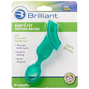 Brilliant Infant Oral Care Set by Baby Buddy, 5 PC, Includes Tooth Gel, Finger Toothbrush, Wipe-N-Brush, Baby's 1st Toothbrush, Baby Toothbrush, Silicone Bristle Toothbrush - Teethers, Green