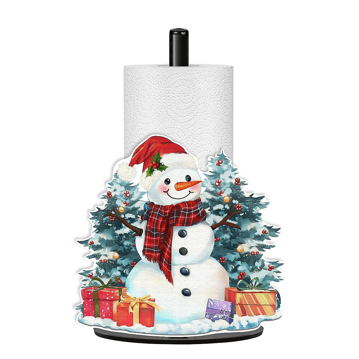 Snowman Paper Towel Holder, Christmas Decoration for Kitchen Home Bathroom, Metal Stand Paper Towel Holder Stand Large, Fall Towels Paper Holder for Countertops Farmhouse Decor