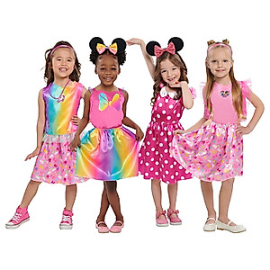 Disney Junior Minnie Mouse Bowdazzling Dress-Up and Pretend Play Trunk, Fits Sizes 4-6X, Kids Toys for Ages 3 Up, Amazon Exclusive by Just Play