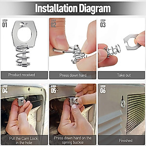 Frienda 4 Pieces Water Heater Cam Lock Metal Water Heater Door Latch RV Camper Hot Water Heater Cover Door Latch Fastener, Silver Color