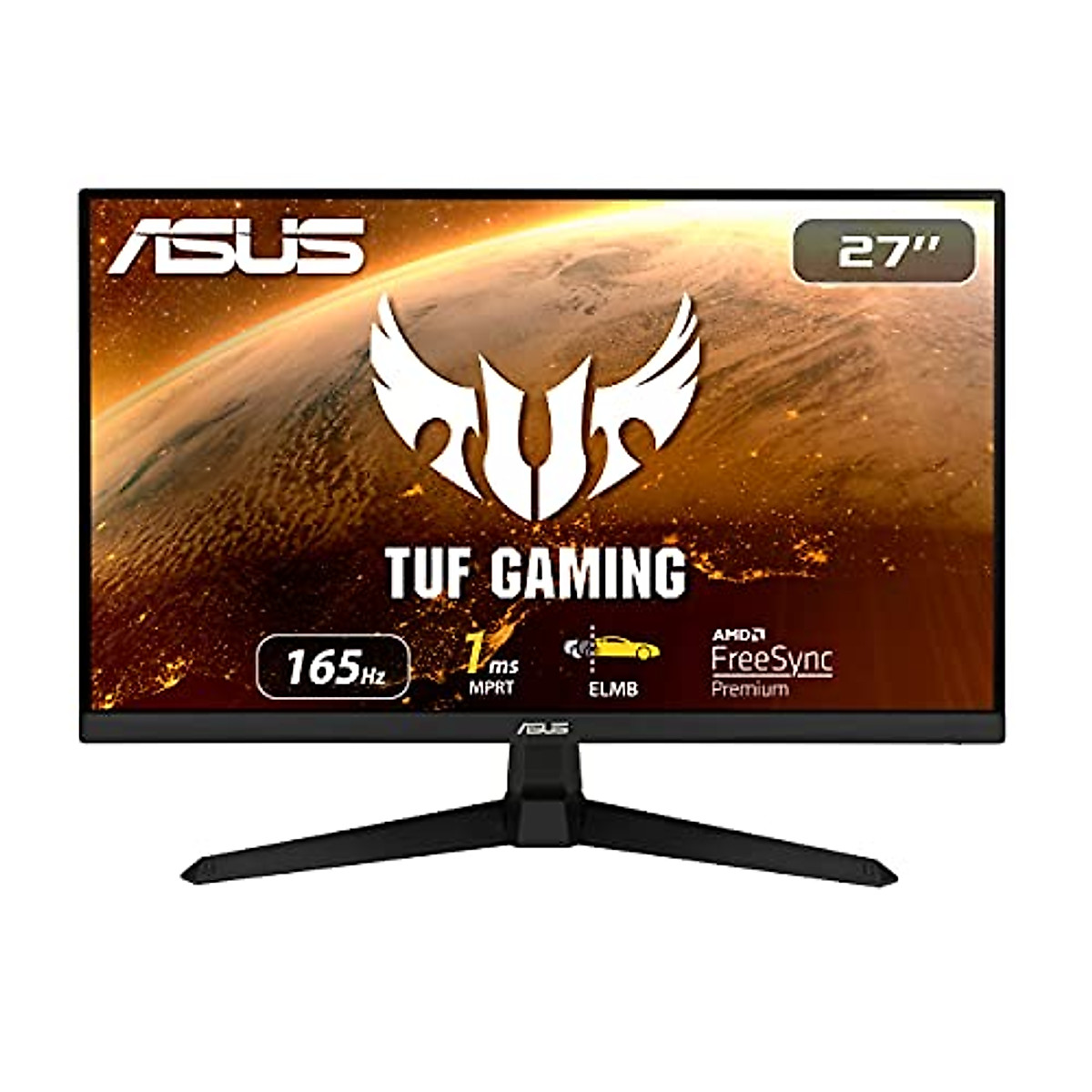 ASUS TUF Gaming 27" 1080P Gaming Monitor - Full HD, 165Hz (Supports 144Hz), 1ms, Extreme Low Motion Blur, FreeSync Premium, Shadow Boost, Eye Care, HDMI, DisplayPort, Tilt Adjustable - VG277Q1A,Black