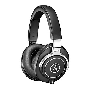 Audio-Technica ATH-M70x Professional Monitor Headphones Bundle with Wooden Headphone Stand (Bamboo Brown) (2 Items)