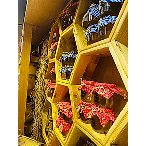 50 Pieces% 100 Cotton Flowered and Checkered Mix Pattern Fabric Jar Cover Cloth- 6.7'' Jar Cover Cloth With 50 Pieces Beaded Jute Rope