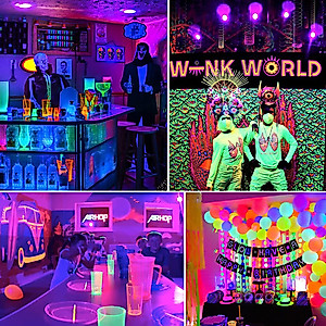 ISUERFY 9.5W A19 Black Light Bulb, 70W Equivalent, E26 Base LED Blacklight 385-400nm, Glow in The Dark for Blacklight Party Body Paint Fluorescent Posters Halloween Decor Club Home, 2 Pack