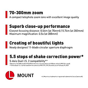 Panasonic LUMIX S Series Camera Lens, 70-300mm F4.5-5.6 Macro O.I.S. L Mount Interchangeable Lens for Mirrorless Full Frame Digital Cameras