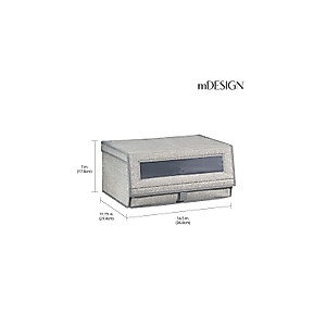 mDesign Large Fabric Closet Shoe Storage Box w/Clear Window - Shoe, Sandal, Sweater, Linen, Clothes Organizer - Boot Storage Solutions - Shoe Bin - Lido Collection, 8 Pack, Gray