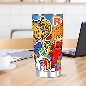 Tumbler Insulated Stainless Steel 20 oz rainbow Wine brite Coffee Tea Hot Cold Iced Water Botter Gifts for Family and Friends