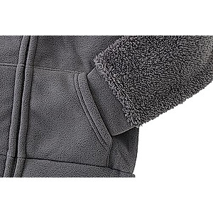 AMIYAN Bear Ears Shape Fleece Warm Hoodies Clothes Toddler Zip-up Light Jacket Sweatshirt Outwear For Baby Boys (Gray, 4-5T)