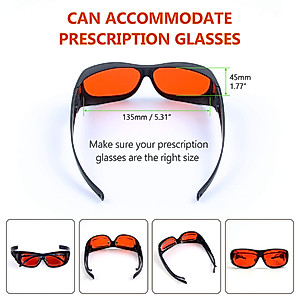 JILERWEAR 190nm-540nm Professional Laser Protective Glasses for 405nm,445nm, 532nm Laser and Violet/Blue/Green Laser Safety Goggles 450nm（ Specifically for 532nm laser ）