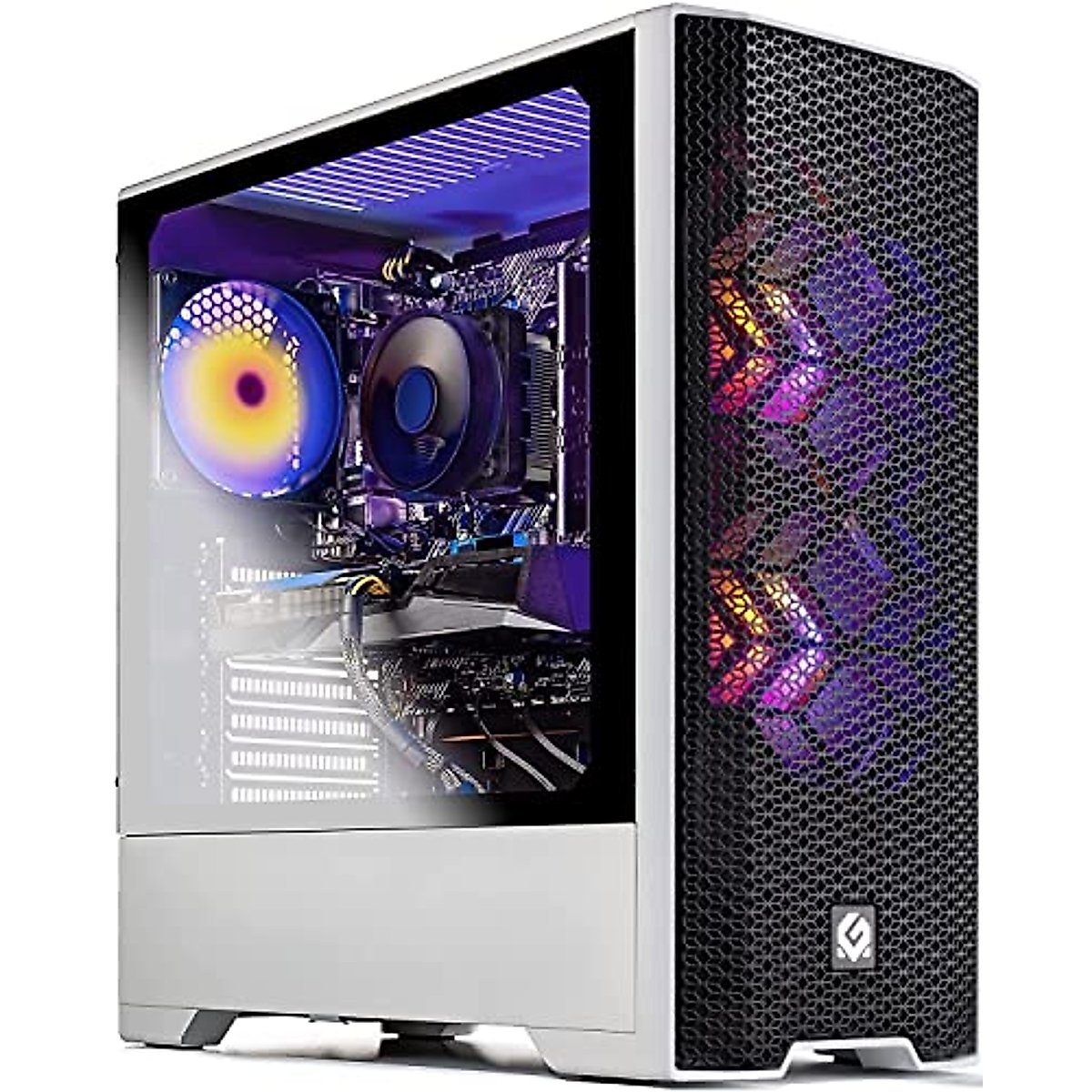 Skytech Gaming Blaze 3.0 Gaming Computer PC Desktop - Intel i3-10100F, GTX 1650, 500GB SSD, 8GB DDR4 3000, RGB Fans, AC WiFi, Windows 10 Home 64-bit, White
