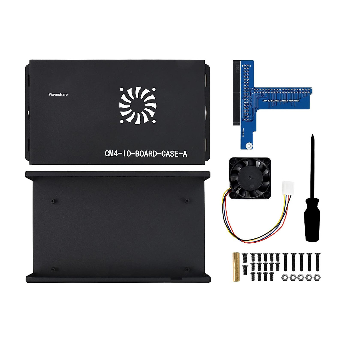 Waveshare Metal Box (A) Designed for Official Raspberry Pi Compute Module 4 IO Board Comes with Cooling Fan Mini Computer Chassis Robust and Dust-Proof Nice Looking