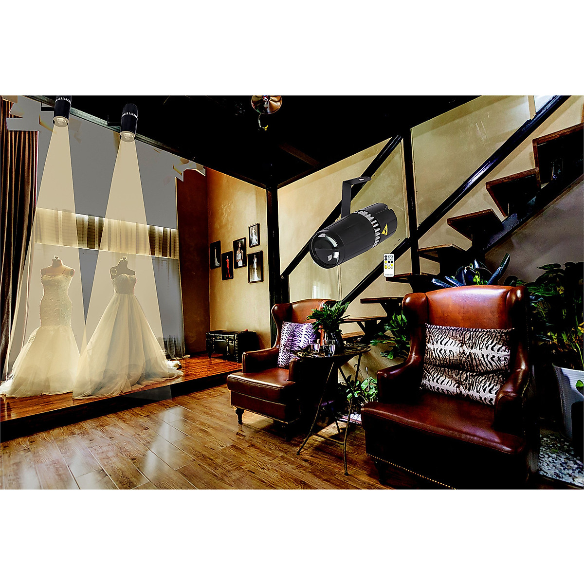 LED pinspot Stage Light,SENLAN 6W Double White/Cool White&Warm White pinspot by IR Controller