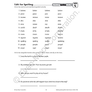 Evan-Moor Building Spelling Skills, Grade 4 - Homeschooling & Classroom Resource Workbook, Reproducible Worksheets, Teaching Edition, Spelling Strategies, Reading and Writing Skills