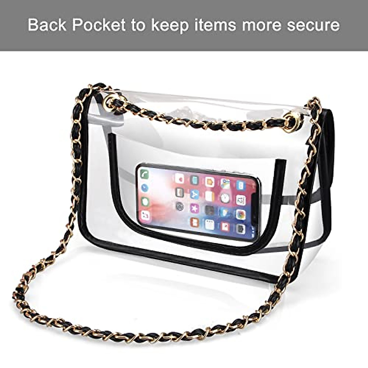 Voikukka Designer Clear Purse Clutch Bag for Women Girls Cute Crossbody Bag Stadium Approved Bags Small Transparent Purse Ladies Concert Clear Seethrough Bag