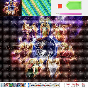 Gods Earth Picture Diamond Painting, Jesus Christ Angels Religion Art Paint by Number Kits DIY Round Full Drill Rhinestone Embroidery for Home Wall Decor Christmas Valentine's Day Gift 12x16 Inch