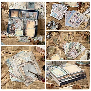 ALKALO Vintage Scrapbooking Kit(202pcs), Garden Slow Time Series with Journaling/Scrapbooking Supplies,Stationery,A6 Notebook,Aesthetic DIY Gift for Teen Girl Adult Female