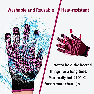 HTVRONT Heat Resistant Gloves for Sublimation - 2Pcs Heat Gloves for Sublimation with Silicone Bumps, Heat Resistant Work Gloves for Women,Universal Fit Size