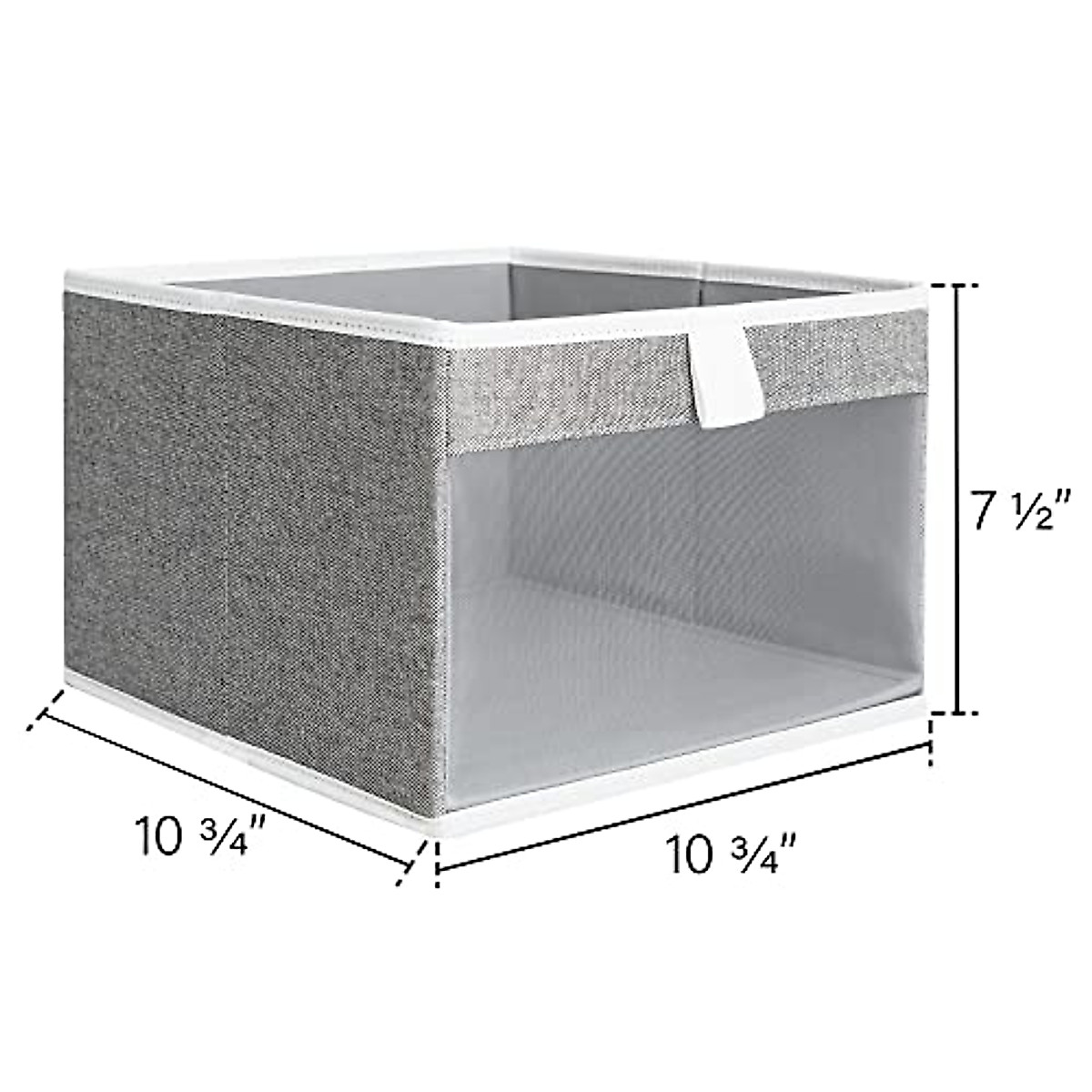 StorageWorks Closet Storage Bins with Clear Window and 2 Handles, Foldable Clothing Bins for Shelves, Large Fabric Organizer, Gray, 3 Pack