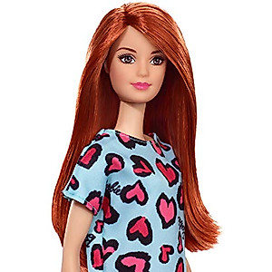 Barbie Doll, Red Hair, Wearing Yellow and Purple Heart-Print Dress and Platform Sneakers, for 3 to 7 Year Olds, Model:GHW48