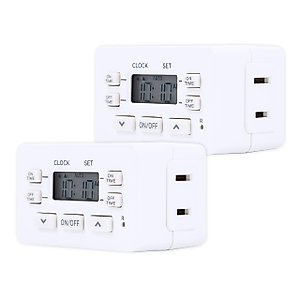 UltraPro Indoor Digital Timer, 24 Hour Cycle, 1 Polarized Outlet Timer, 2 Personal ON/OFF Settings, Override Switch, Ideal for Lamps, Seasonal Lights, Small Appliances, Aquarium, LED, 2 Pack, 45959