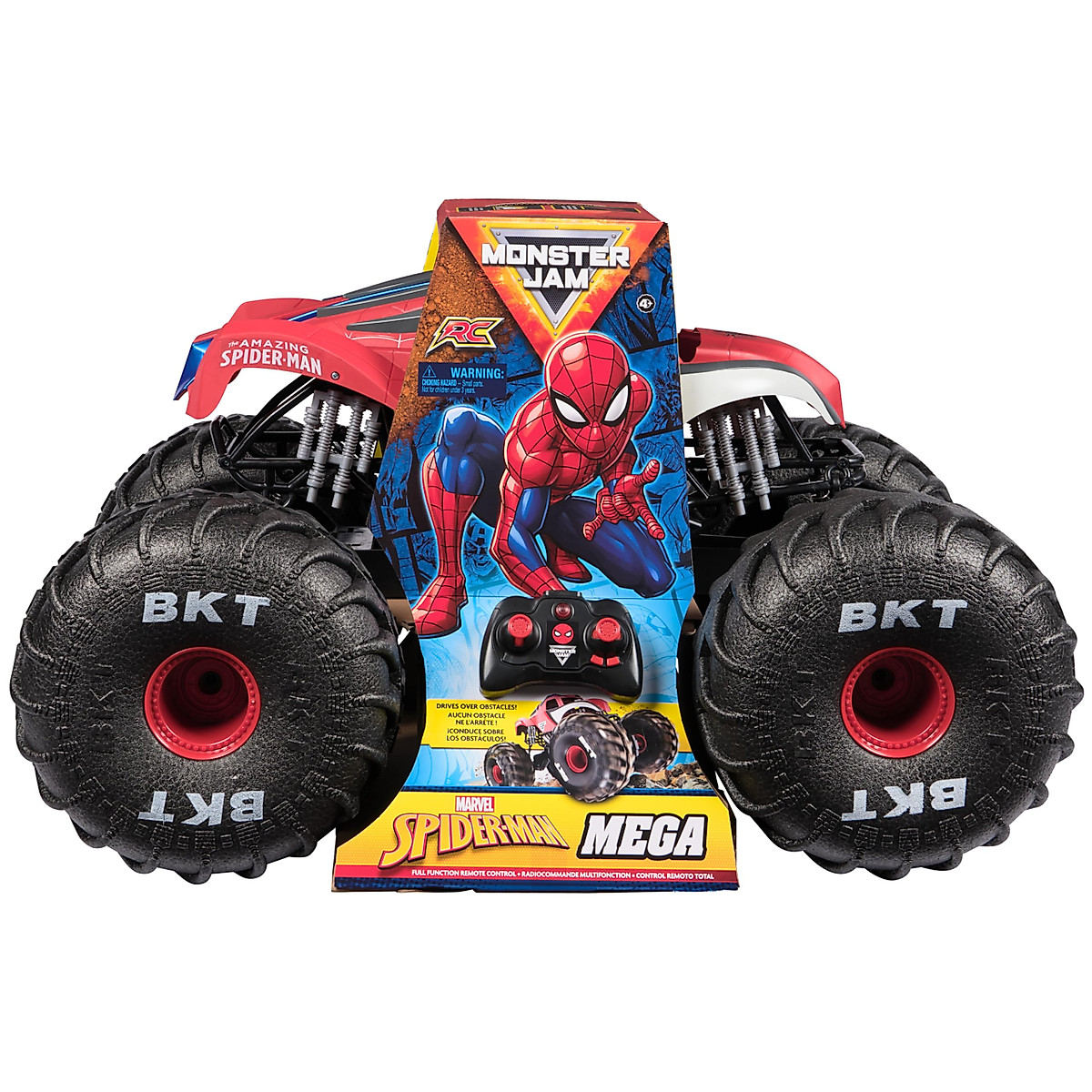 Monster Jam Marvel Mega Spider-Man RC Monster Truck, All-Terrain, Over 2 Feet Long, 1:6 Scale, Super Hero Kids Toys for Boys and Girls Ages 4 and Up