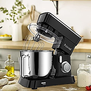 Upgraded Household Stand Mixer for Peicual 800W 10+P Speed High-Performance Tilt-Head Electric Kitchen Mixer 5.5Qt Stainless Steel Bowl with Dough Hook Flat Beater Wire Whisk & Splash Guard - Black