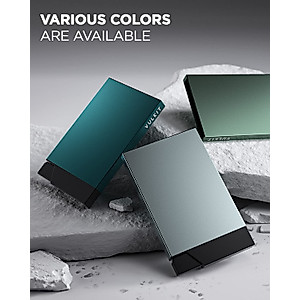 VULKIT Pop up Credit Card Holder Minimalist Metal Business Card Case RFID Blocking Front Pocket Wallet for Men or Women(Midnight Green)