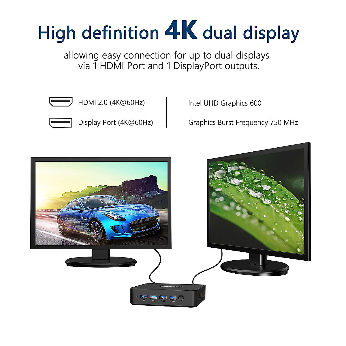 MINISFORUM GK41 Mini PC 8GB DDR4 256GB SSD Celeron J4125(up to 2.7GHz), Quad Core, HDMI&DP 4K@60Hz Outputs, 1x Gigabit Ethernet, 4X USB 3.0, Dual Band WiFi, Support PXE Boot