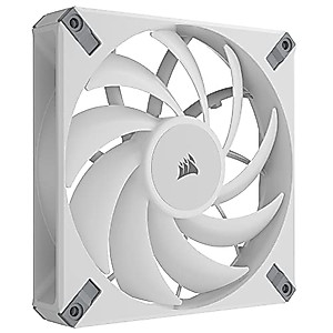 Corsair iCUE AF140 RGB Elite 140mm PWM Dual Fan Kit - Eight RGB LEDs Per Fan - AirGuide Technology - Fluid Dynamic Bearing - Zero RPM Fan Mode - Included iCUE Lighting Node CORE Controller - White