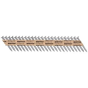 BOSTITCH Framing Nails, Paper Tape Collated, Galvanized Metal Connector, 1-1/2-Inch x .131-Inch, 1000-Pack (PT-MC13115G-1M)