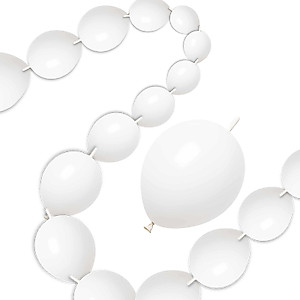 100 Pcs Quick Link Balloons White 10 inch, Latex Linking Balloons for Balloon Wall/Balloon Arches/Balloon Chains, Birthday Party Wedding Anniversary Graduation Arch Party Decor (white)