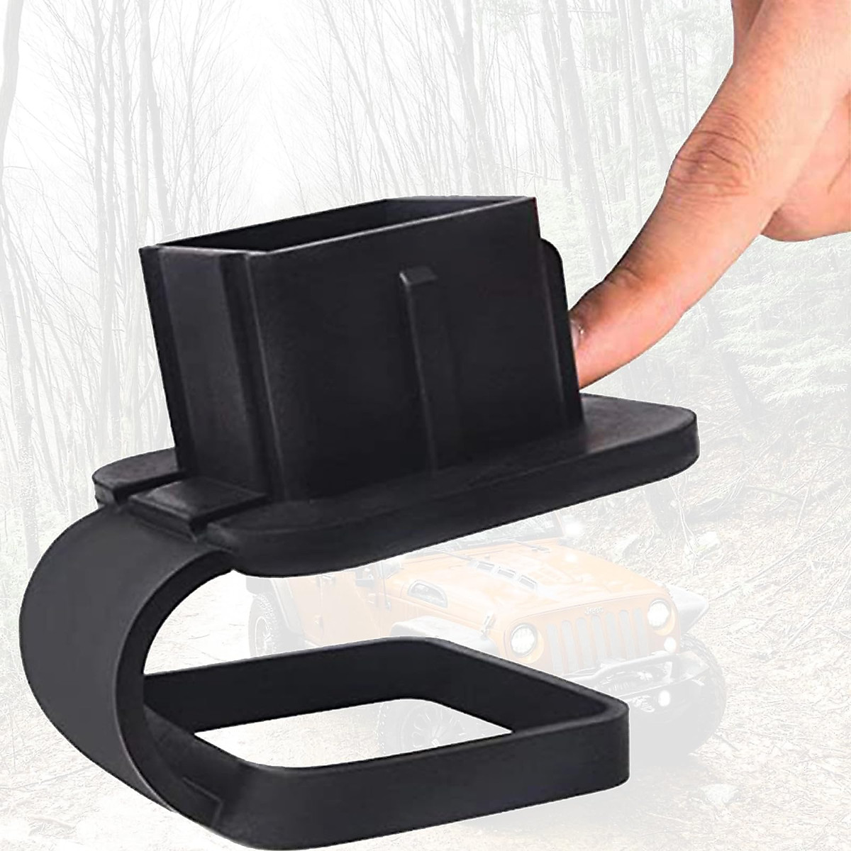 NGHEY Pack-1 Square Mouth Protection Cover Traction Cover, Trailer Hook Dust Plug, Rubber Trailer Hitch Dust Plug, Fit for RV SUV and Cars (American Flag Red)