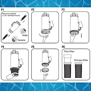 U.S. Pool Supply Professional in-line Pool Leaf Canister with Large Plastic Mesh Basket & Mesh Bag - Fits 1-1/2” Swimming Pool Cleaner Vacuum Hose Sections - Skims Leaves, Prevents Filter Clogging