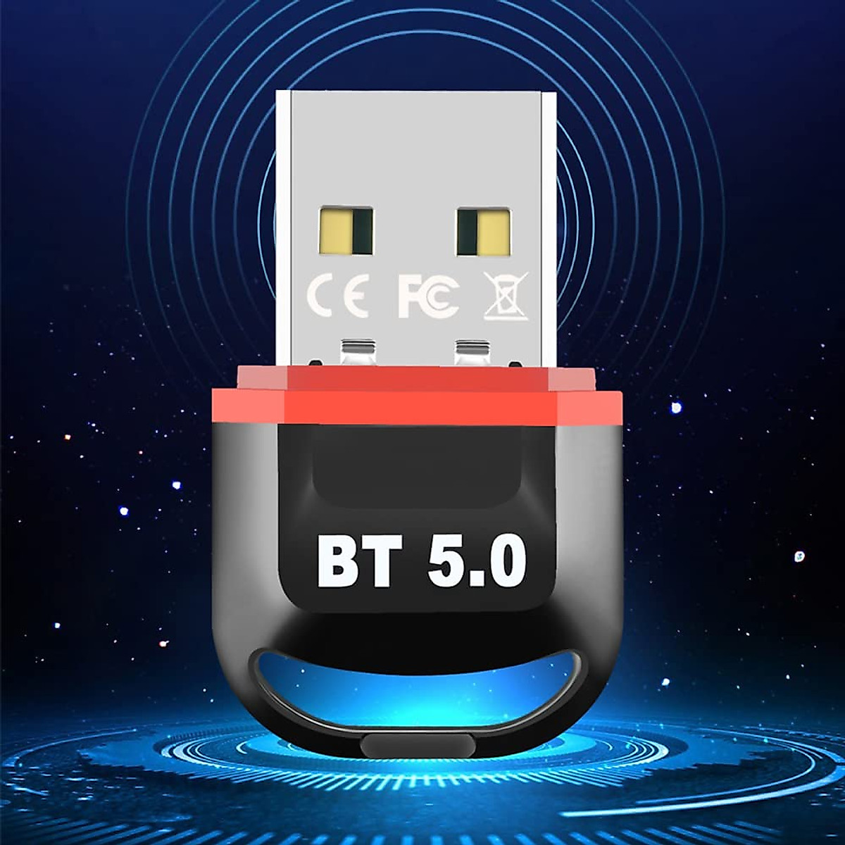 GAROGYI USB Bluetooth Adapter for PC, 5.0 Bluetooth Dongle Receiver Supports Windows 11/10/8.1/8/7/XP for Desktop, Laptop, Mouse, Keyboard, Printers, Headsets, Speakers