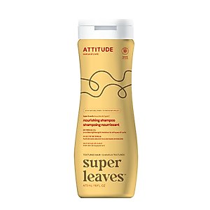 ATTITUDE Nourishing Shampoo for Curly Hair with Moringa Oil, EWG Verified, Vegan and Naturally Derived, 3a, 3b, 3c Curl Type, Provides Lightweight Moisture to Curls, 16 Fl Oz