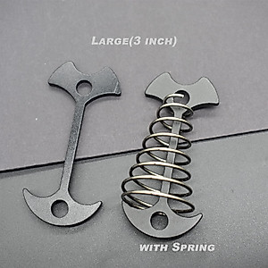 Bytiyar 8 pcs Aluminium Alloy 3 inch Fishbone Tent Stakes Deck Anchor Pegs with Spring Rope Buckle Hook Cord Adjuster Tensioner Kit for Camping on Wood Platform Black