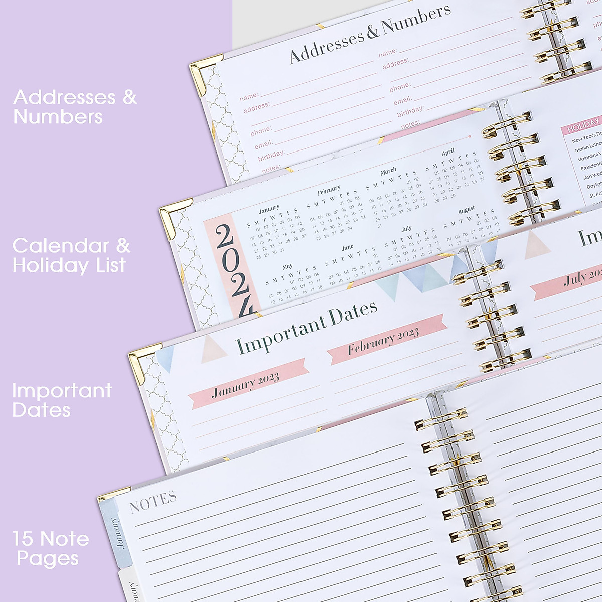 2024 Planner - Weekly & Monthly Planner 2024 with Tabs and Thick Paper, Jan 2024 - Dec 2024, Back Pocket with 15 Notes Pages + Gift Box - 8" x 10"