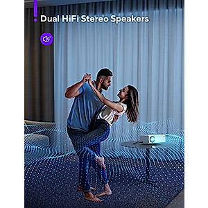 Native 1080P WiFi Projector, AKIYO 300'' Max iOS & Android Wireless Connection Phone Projector, Portable Video Home Outdoor Movie Projector, Support HDMI, TV Stick, USB, PS5, Carrying Case Included