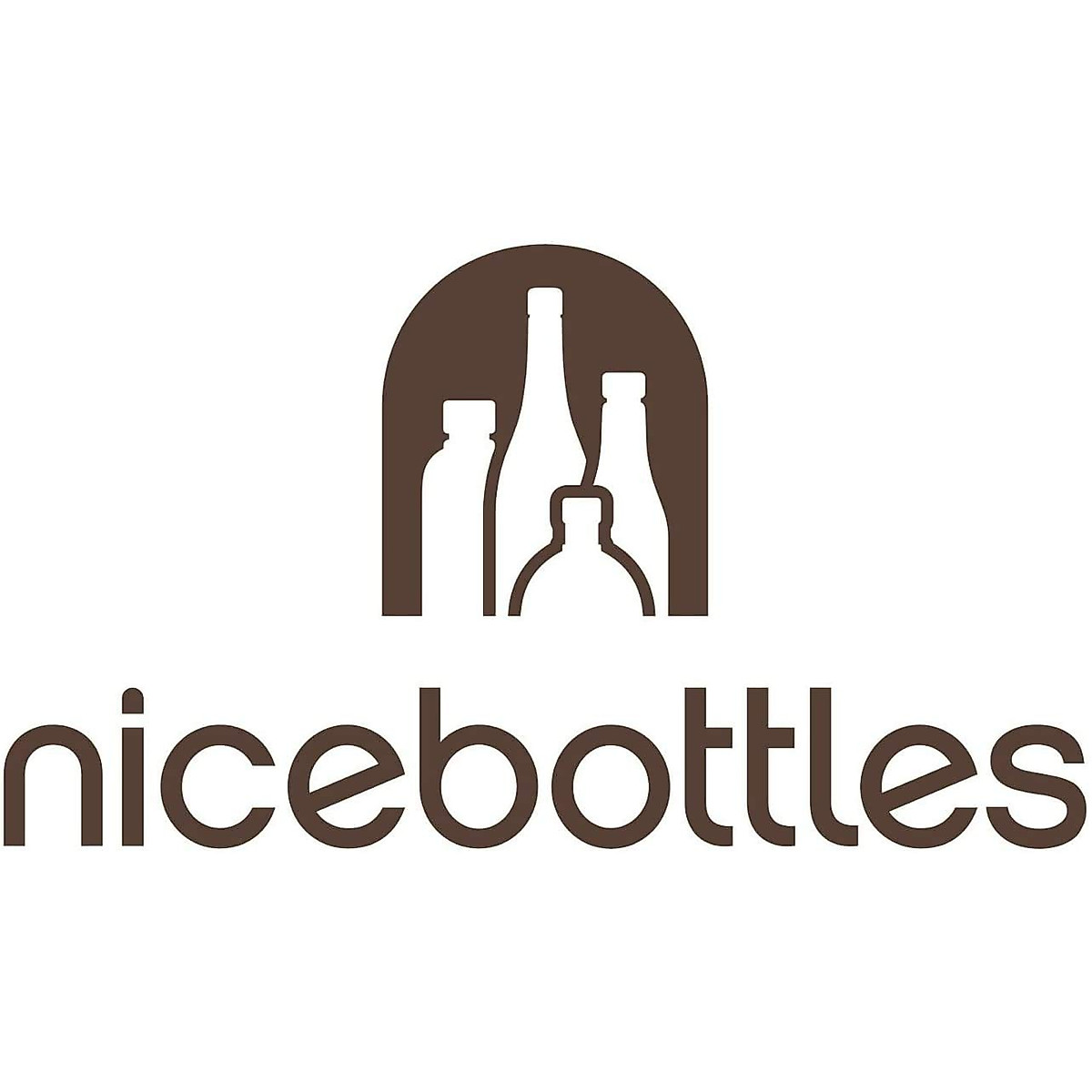 nicebottles Clear Glass Beverage/Sauce Bottles, 12 Oz, Black Caps - Case of 12