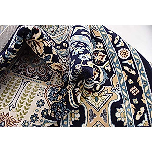 Unique Loom Narenj Collection Area Rug - Liverpool (10'Round, Navy Blue/ Beige)