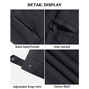 WenVen Men's Washed Cotton Safari Jacket Canvas Windbreaker Coat (Grey, M)