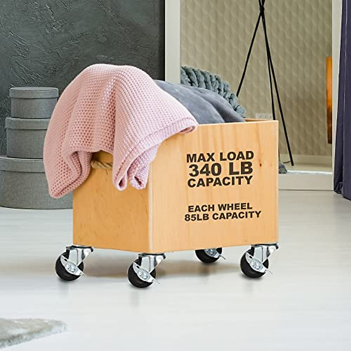 FactorDuty 24 Pack 2" Swivel Caster With Brake Wheels Hard Rubber Base w/Top Plate & Bearing (2" w/brake, 24 pcs)